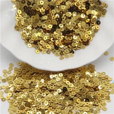 Блестки ПВХ 450 г 3 мм 4 мм 5 мм 6 мм круглые 5mm450g, Желтый, gold