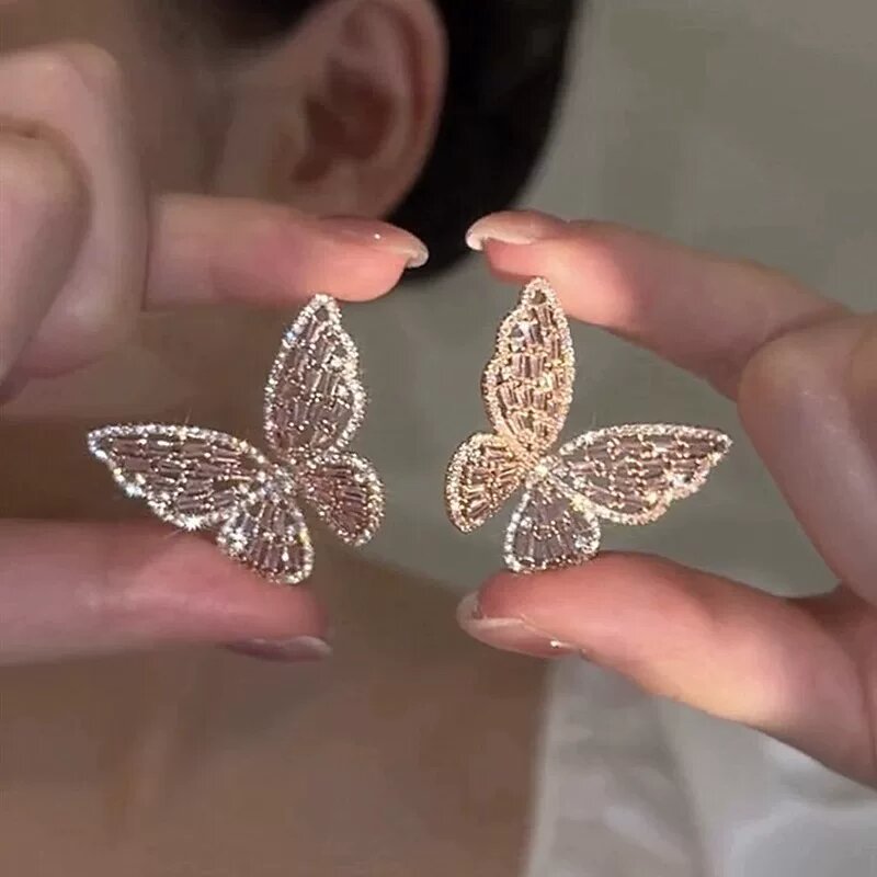 Bubblu драматичные серьги-бабочки с роскошными стразами для женщин, элегантный модный аксессуар ювелирное изделие