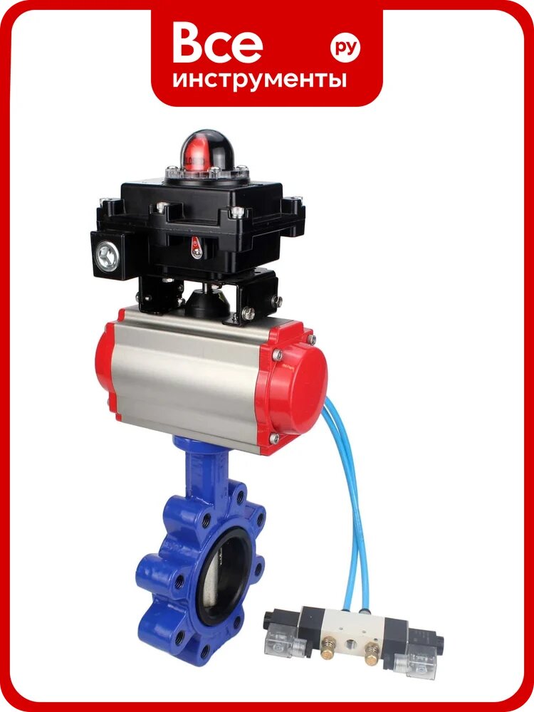 Затвор DN-ru QT450-QT450-EPDM-2W-Fb-H Ду80 Ру16 LUG пн. привод, пн. распределитель, БКВ D050-52168