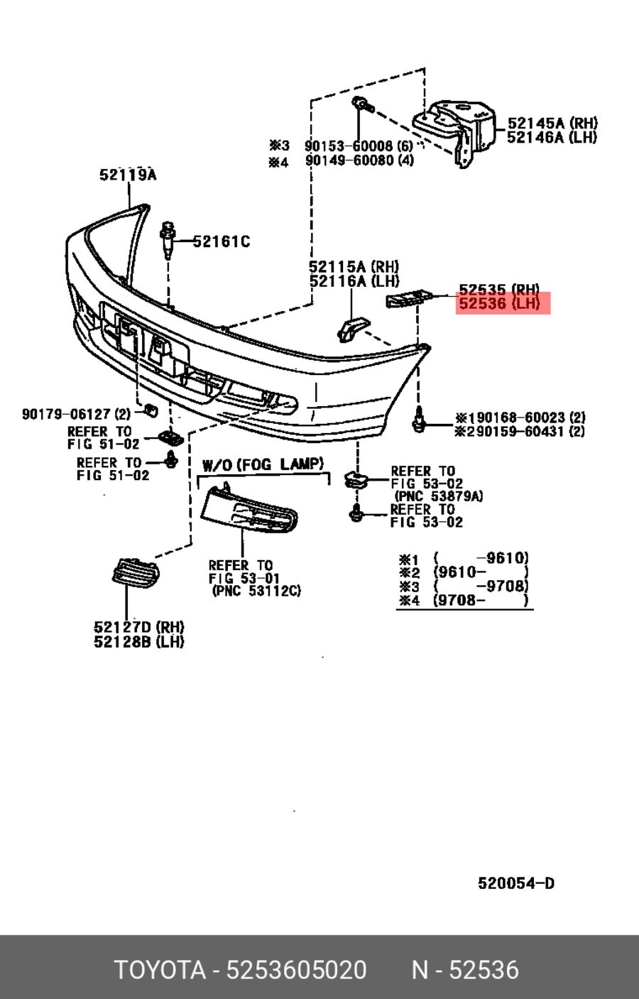 Кронштейн org (TOYOTA 5253605020)