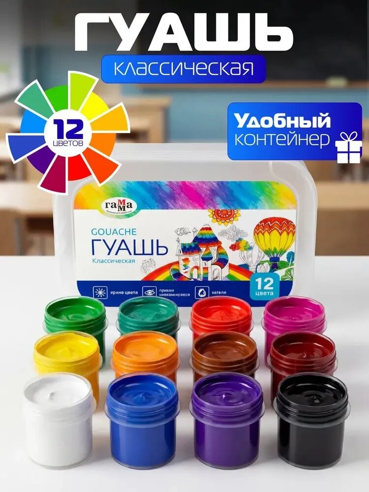 Гуашь 1 шт, 2 мл./ 50 г.