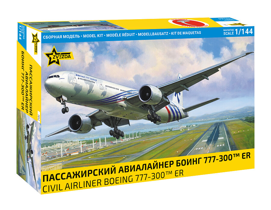 Звезда 7012 Сборная модель Пассажирский авиалайнер Боинг 777-300 ER масштаб 1:144