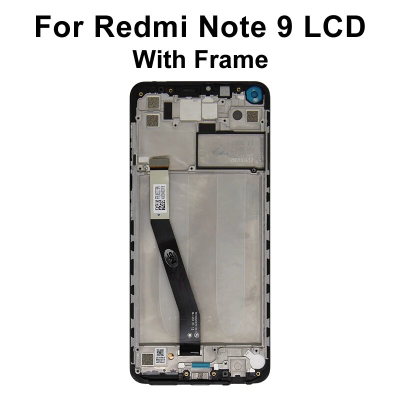 AAA+ 6,67-дюймовый IPS-дисплей для Xiaomi Redmi Note 9 Note 9S, сенсорный экран 9 with black Frame