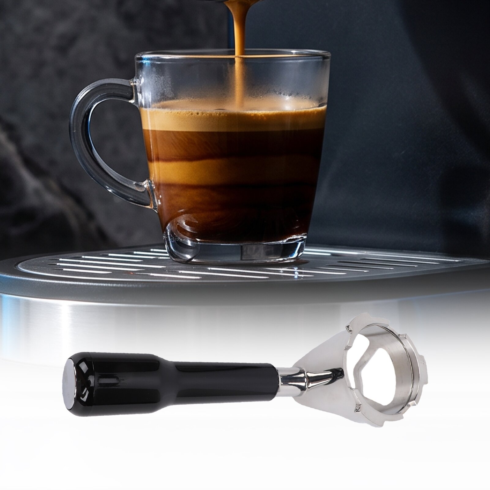 Портафильтр без дна диаметром 54 мм, подходящий для кофемашины Luxe Café Premier, Портафильтр с 3 ушками из нержавеющей стали