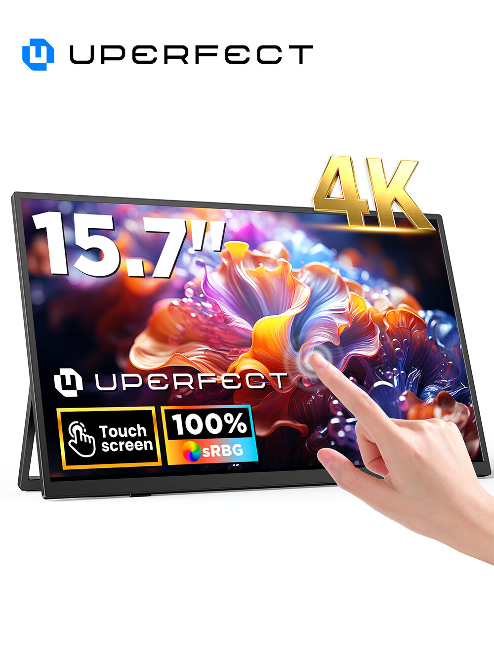 15.7" Портативный монитор 4K с HDR-дисплеем, яркостью Сенсорный IPS-экран