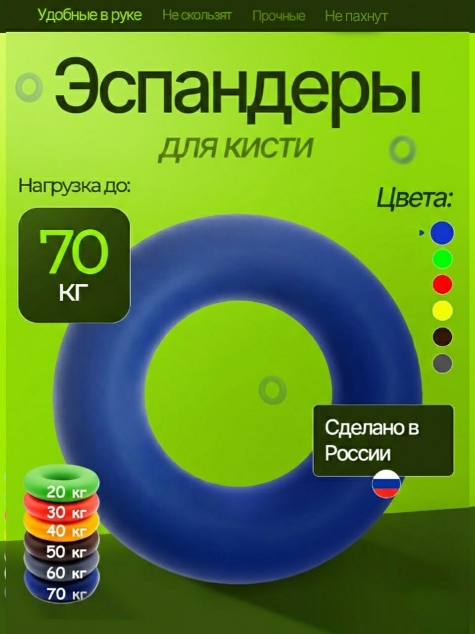 Эспандер кистевой нагрузка 70 кг. Синий