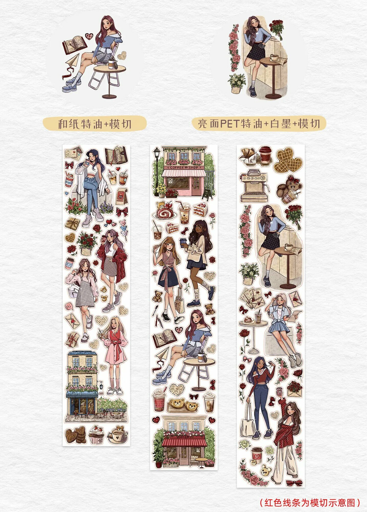 Клейкая лента Washi WT Studio Vintage Garden Street Corner Girl