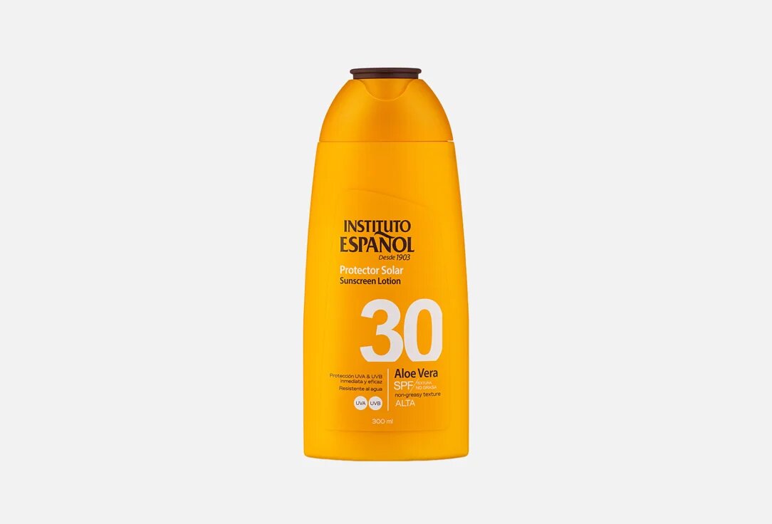 INSTITUTO ESPANOL ALOE VERA Солнцезащитный влагостойкий лосьон для тела SPF30 300 мл