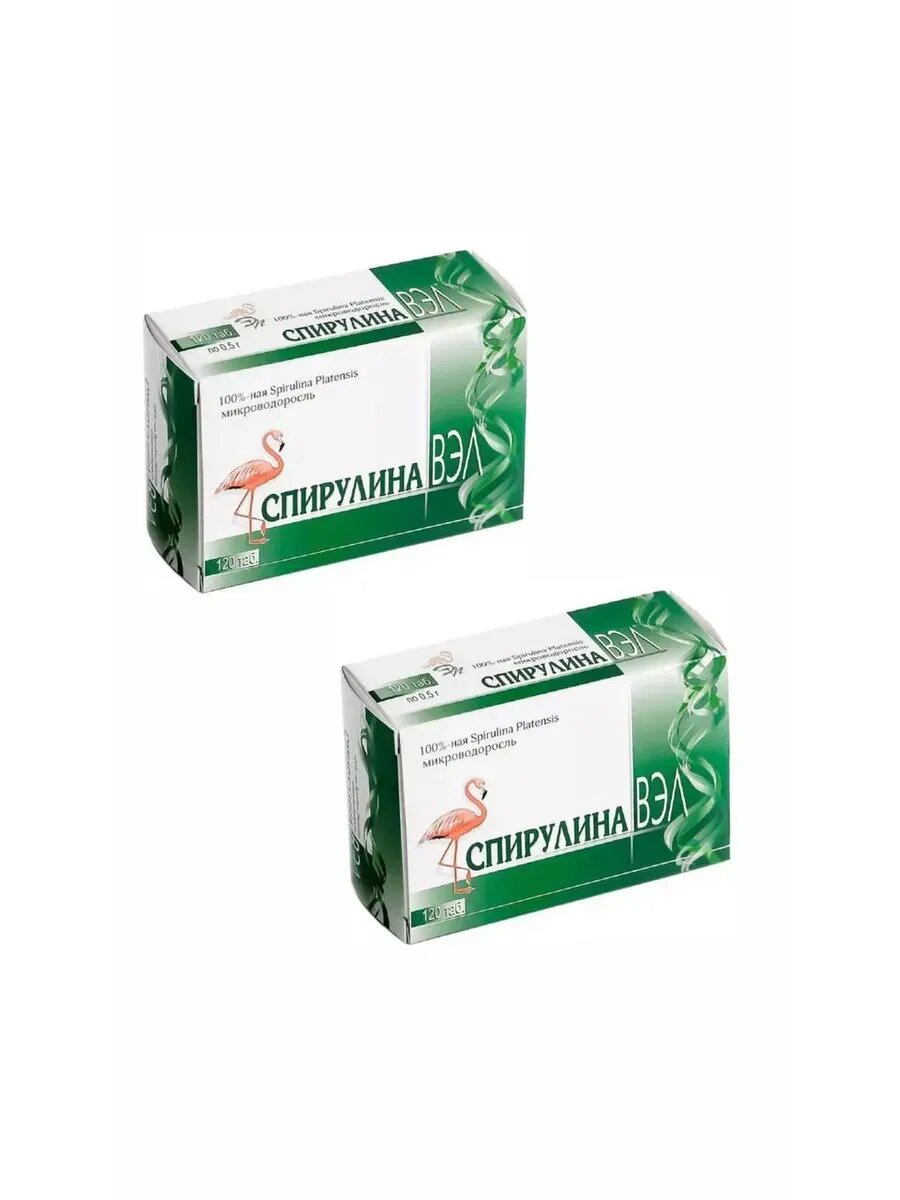 Спирулина вэл 120 шт. таблетки -2 уп.