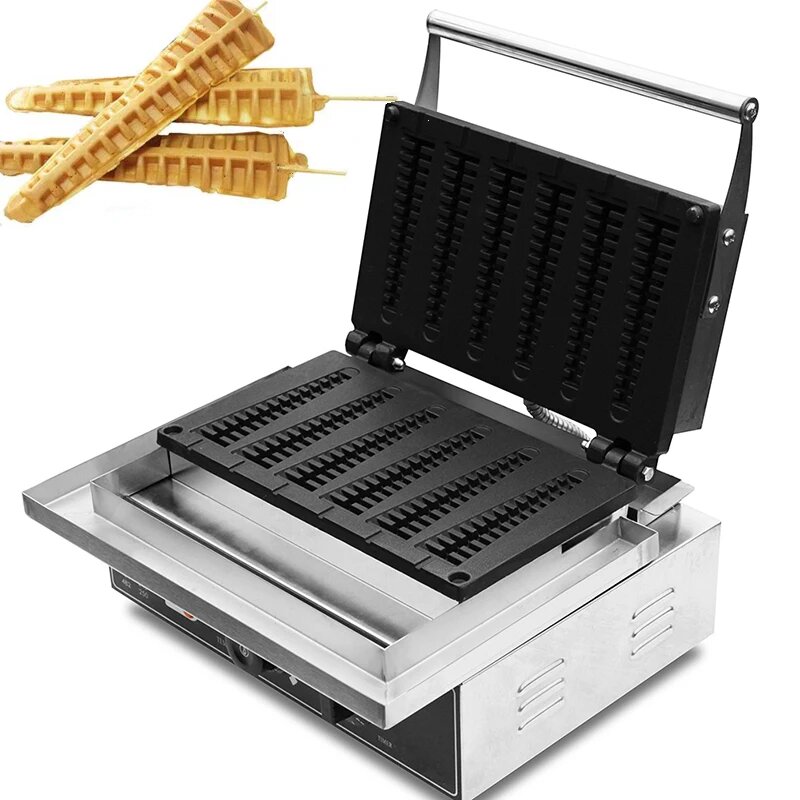 Электрическая вафельница HPH2O для изготовления вафель в форме сосны "Lolly Waffle" с 6-я вафельными плитами, оборудование для выпечки вафель, изготовитель десертов