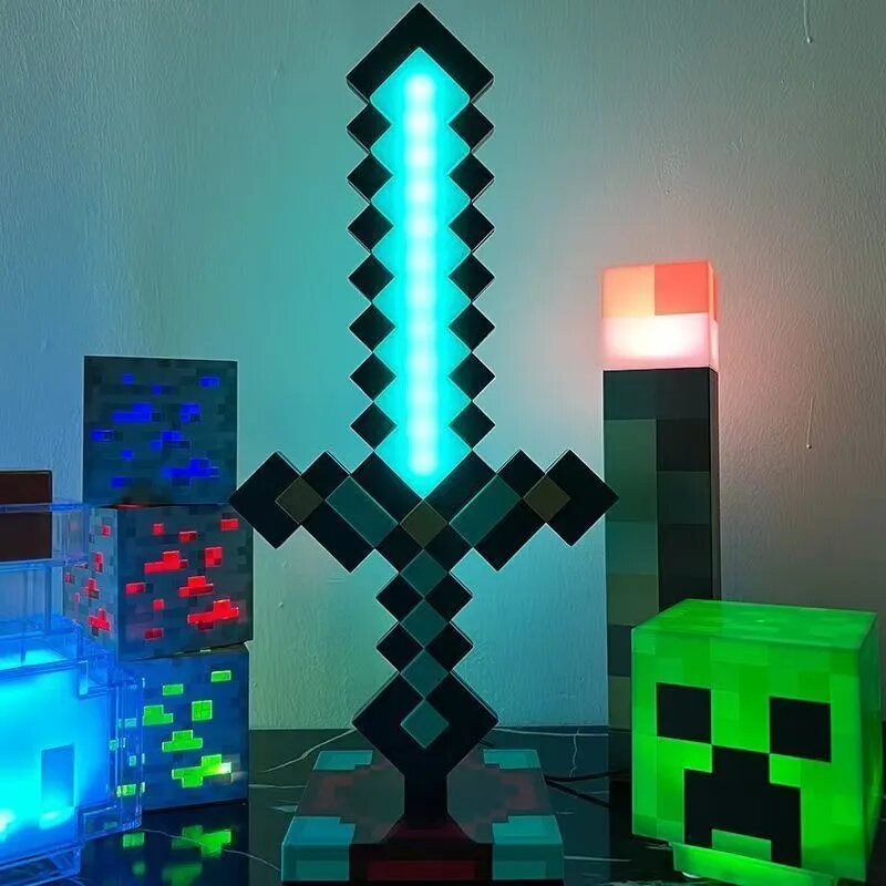 Майнкрафт/minecraft светильник пиксельный / Факел ночник, игровая модель, подарок для ребенка
