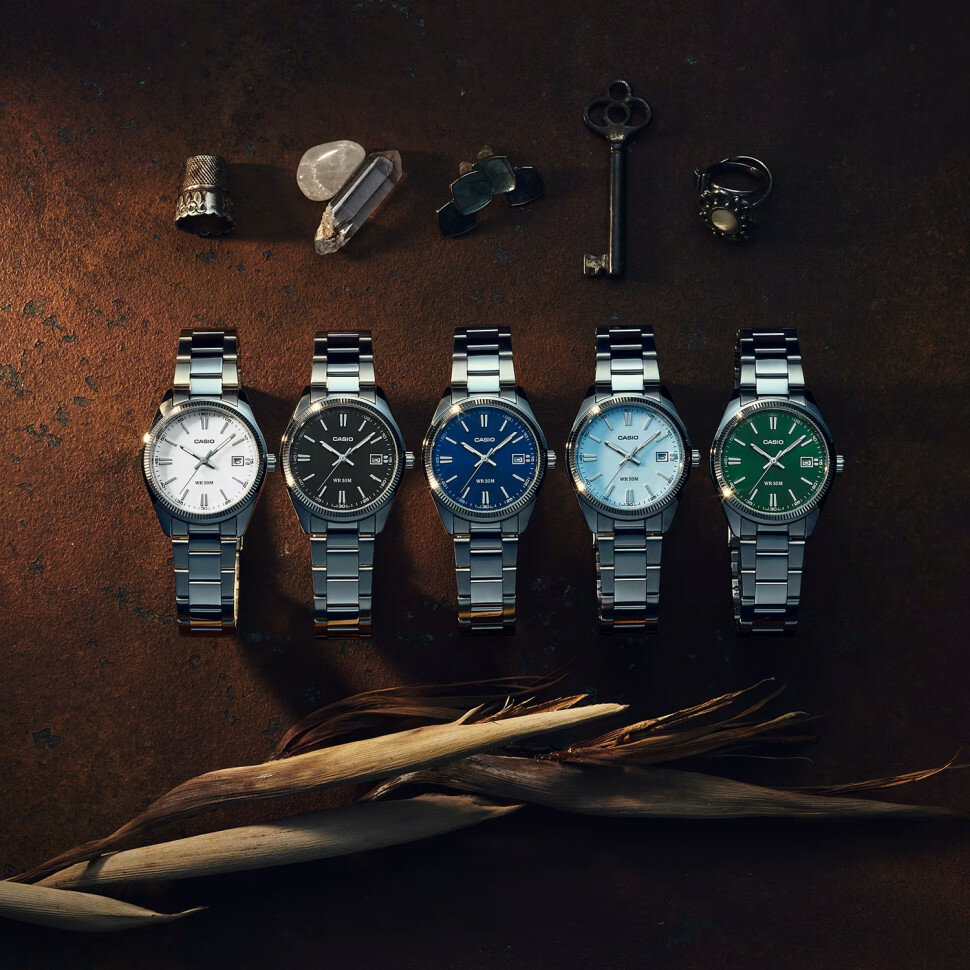 Наручные часы CASIO, серебряный, черный — фото 1