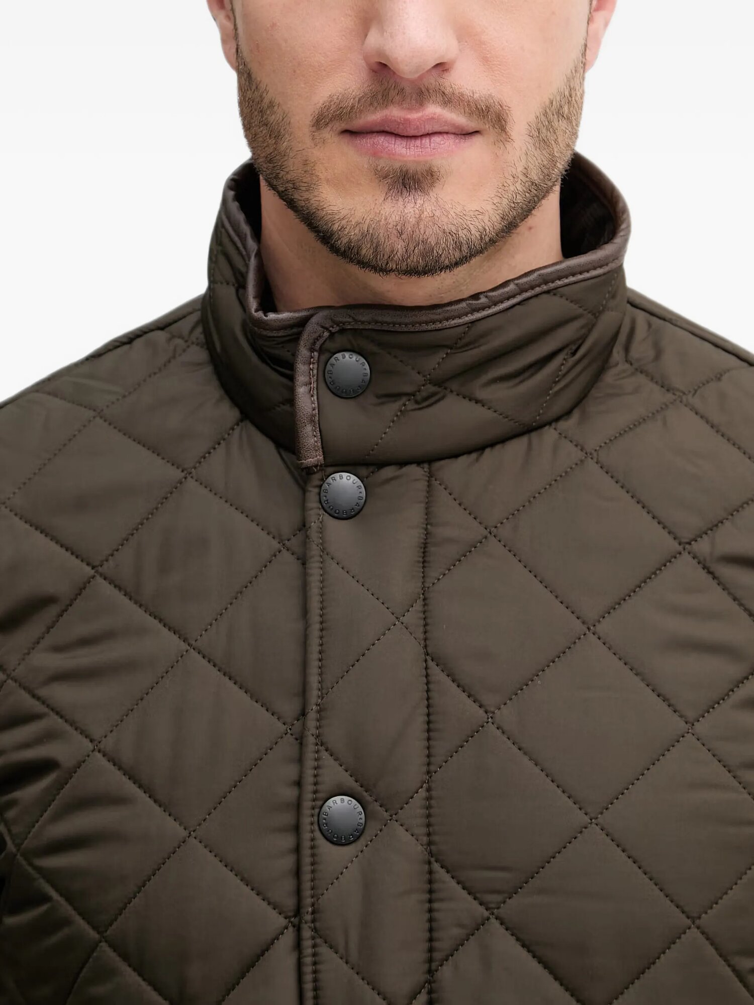 Куртка Barbour Powell quilted high-neck jacket, размер 46, коричневый — фото 1
