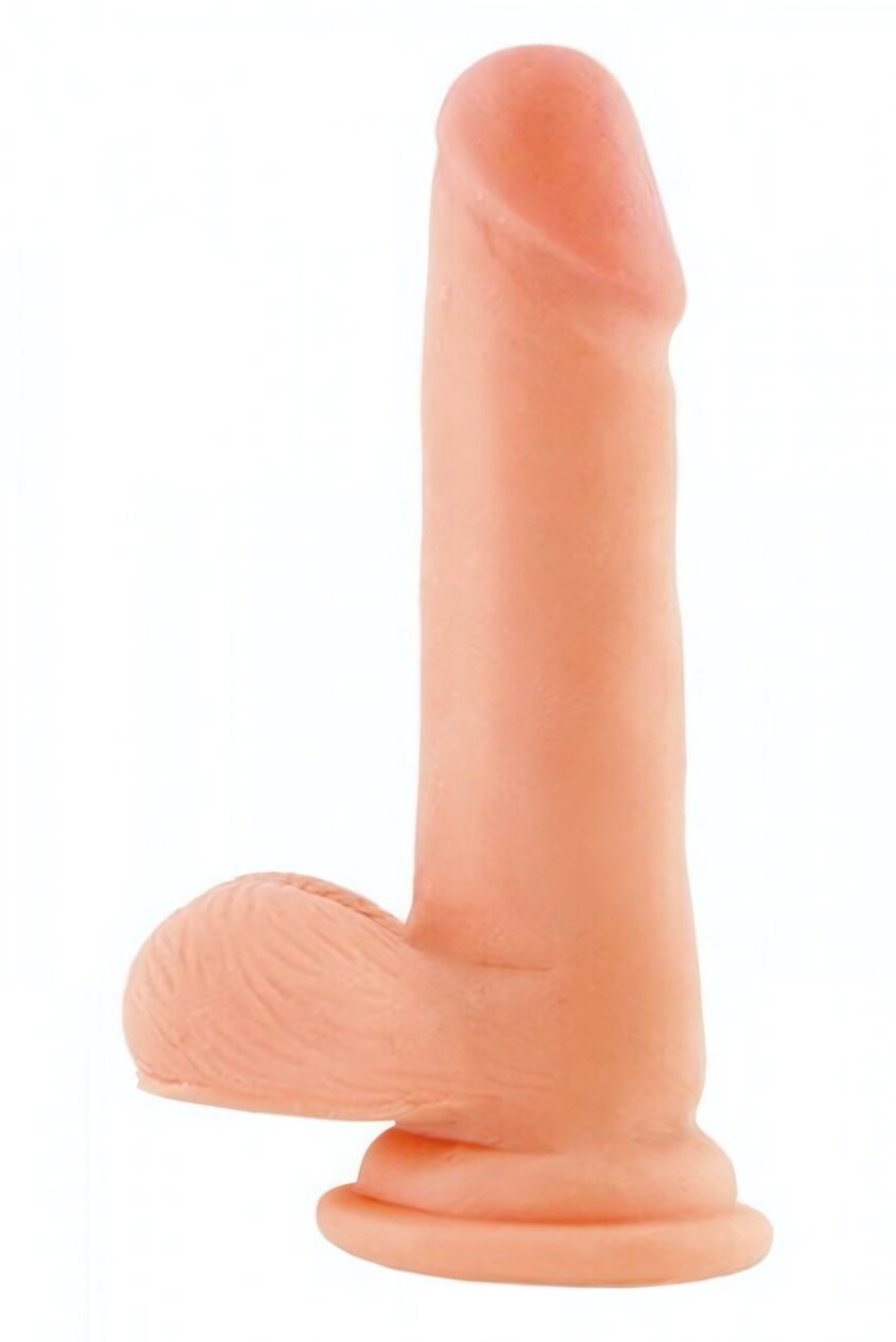 Гнущийся фаллос на присоске Real Stick Zack, телесный, 16 см, Soft Skin