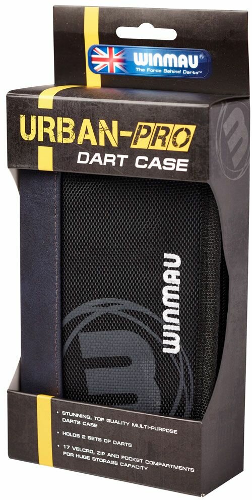 Чехол для дротиков "Winmau Urban PRO", для двух дротиков дартс, чёрный