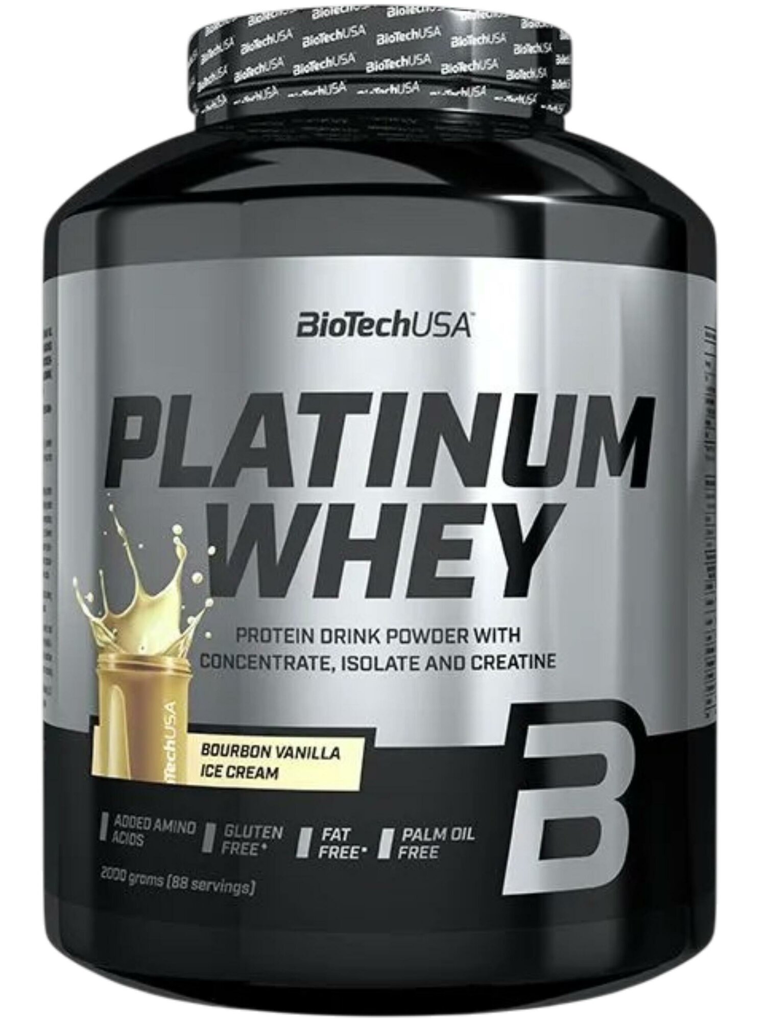 Сывороточный протеин BioTechUSA Platinum Whey 2000 г, Мороженое бурбонская ваниль