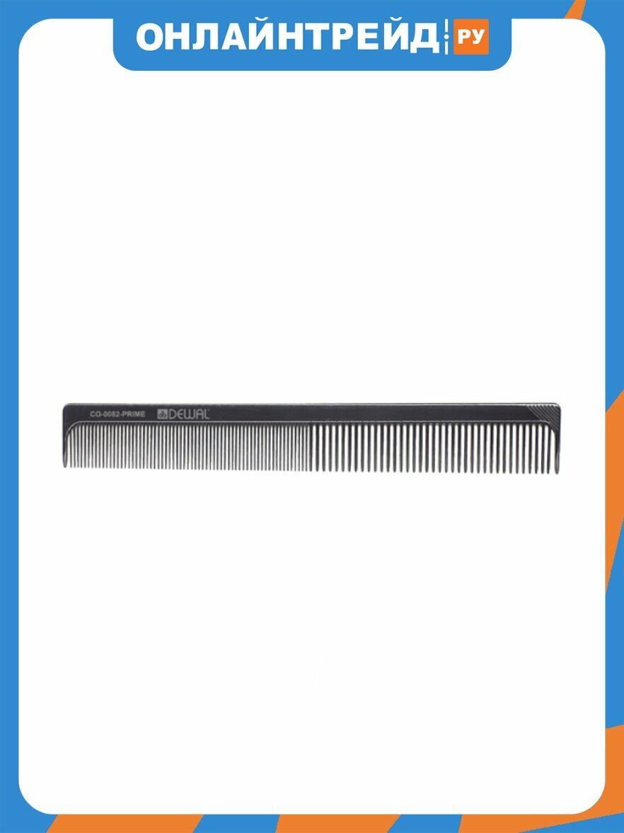Расческа рабочая Dewal Professional DEWAL PRIME комбинированная, черная 19 см