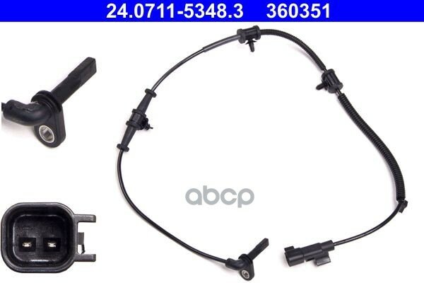 Датчик вращения колеса [ABS] передн. CHEVROLET Cruze 09->/Orlando 11->, OPEL Astra J 09-15/Mokka 12->/Zafira 11-> Ate арт. 24.