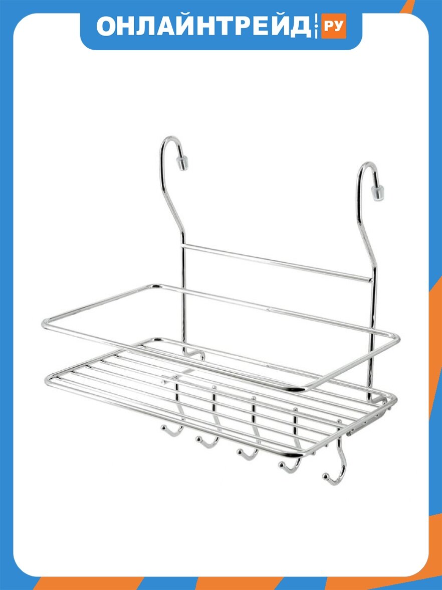Полка на рейлинг Pomi D'oro прямоугольная Railing с крючками P280039