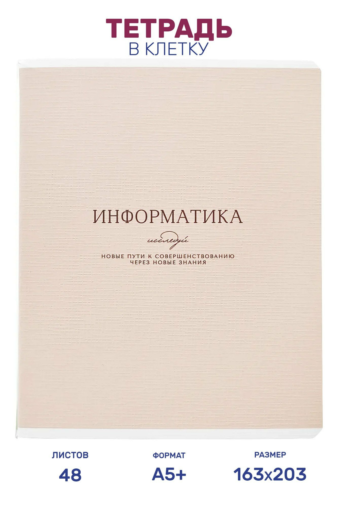 Тетрадь предметная "Информатика", 48 листов в клетку серии "Dreamy", со справочным материалом, на скрепке, Be Smart