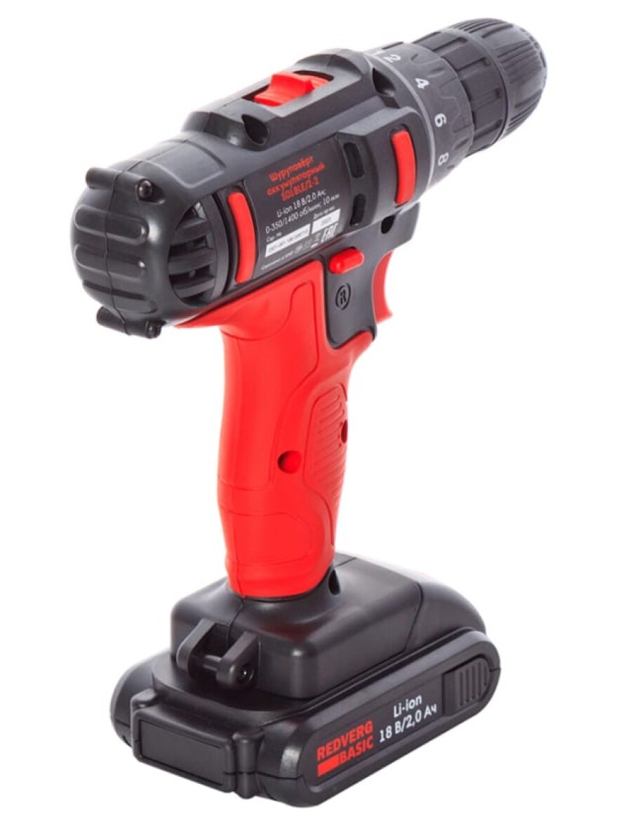 Шуруповерт аккумуляторный Redverg Basic SD18LE/2-2 — фото 1