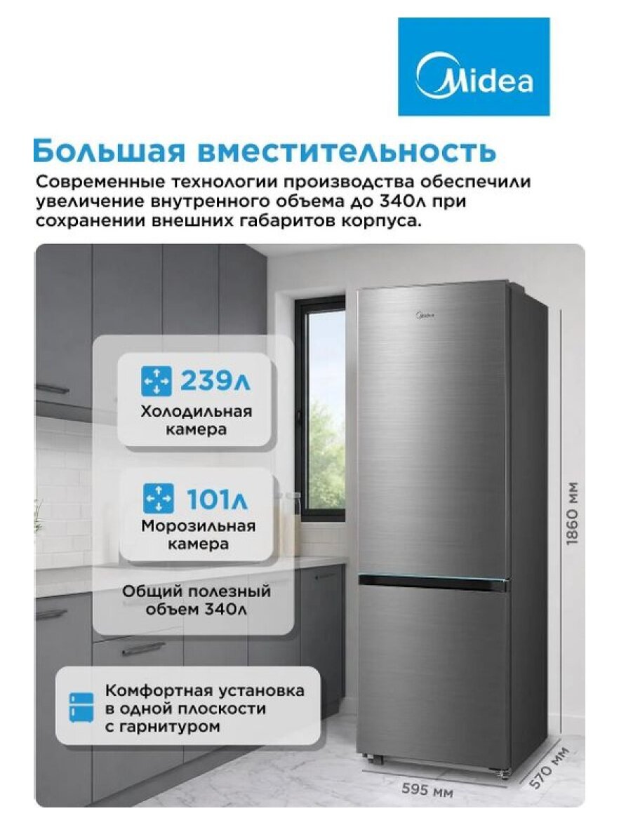 Холодильник Midea MDRB457FGF46ID — фото 1