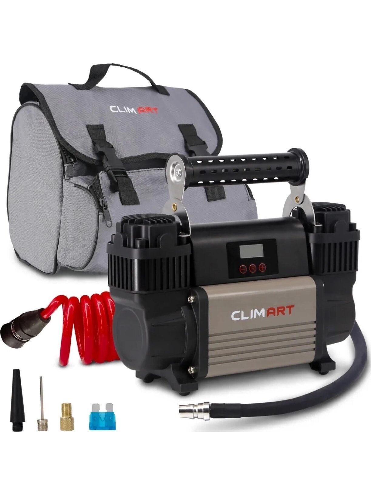 Компрессор автомобильный Clim Art CA-100Lx2 Smart 100л/мин, цифровой манометр, сумка для хранения