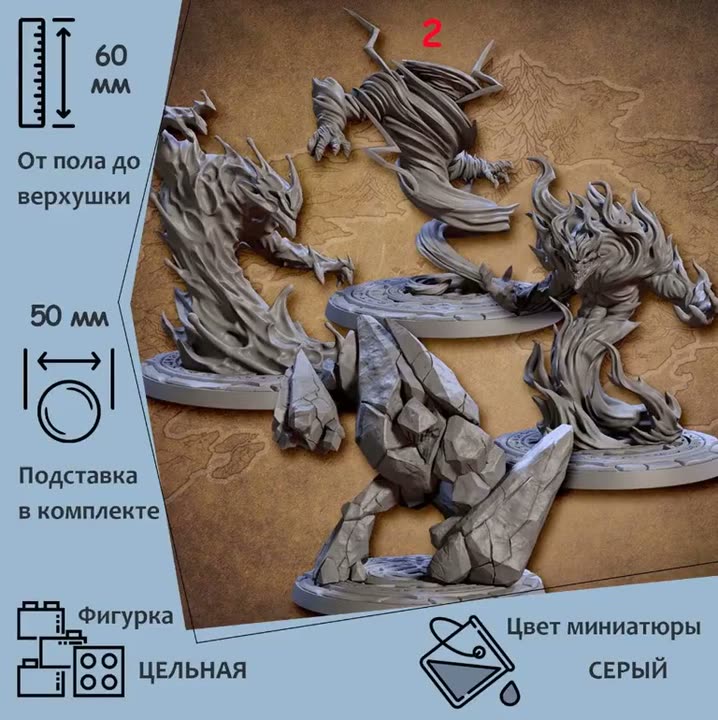 Фигурки элементали для настольных игр DnD, Pathfinder — фото 1