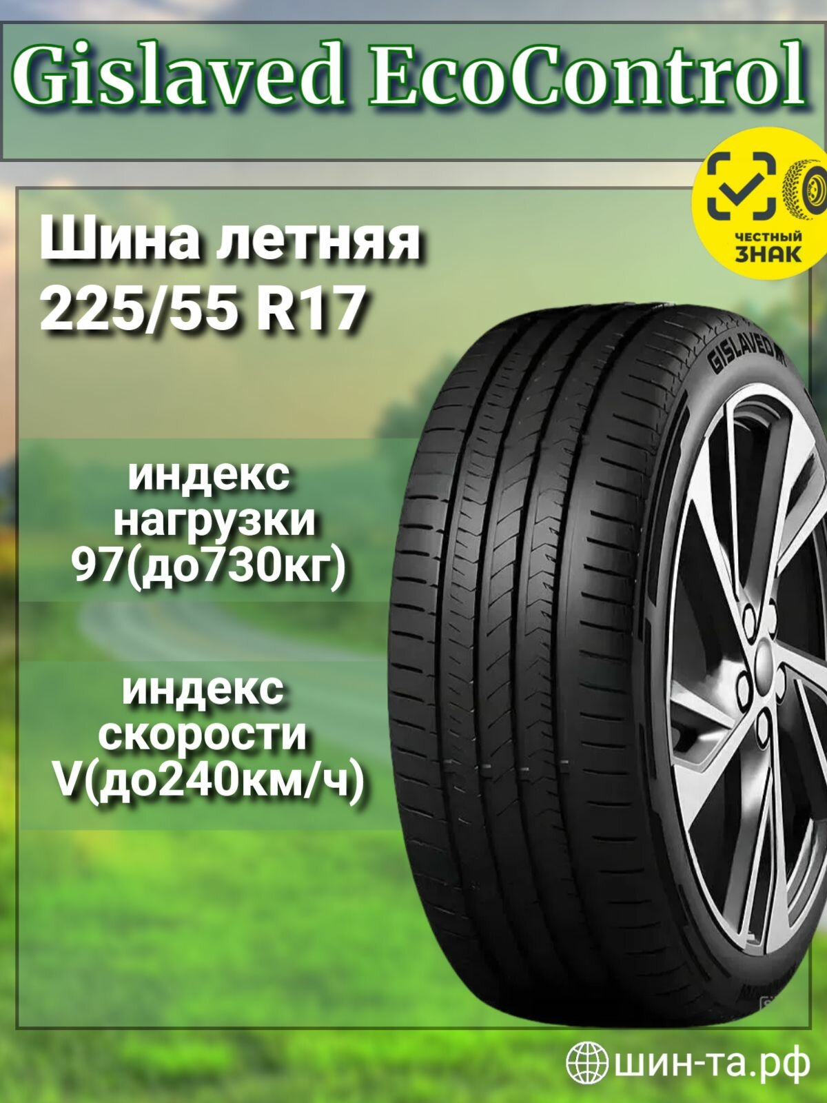 Шина легковая летняя Gislaved EcoControl 225/55 R17 97 V