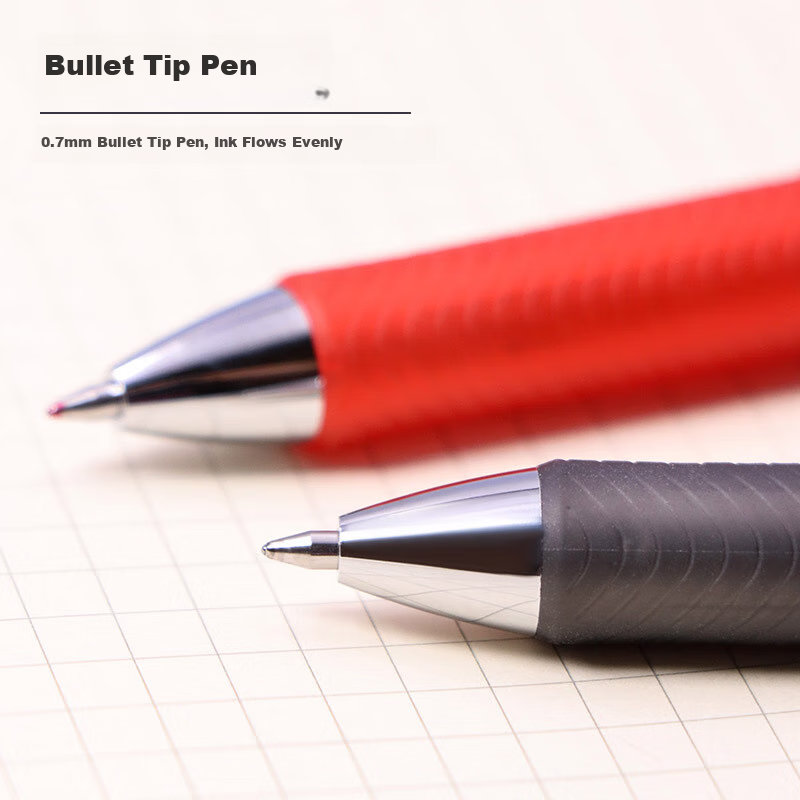 Ручка Pentel BL77 с retractable гелевой пастой 0.7 мм, быстросохнущая водная чернила, красный, 12 шт Цвет：0.7 мм