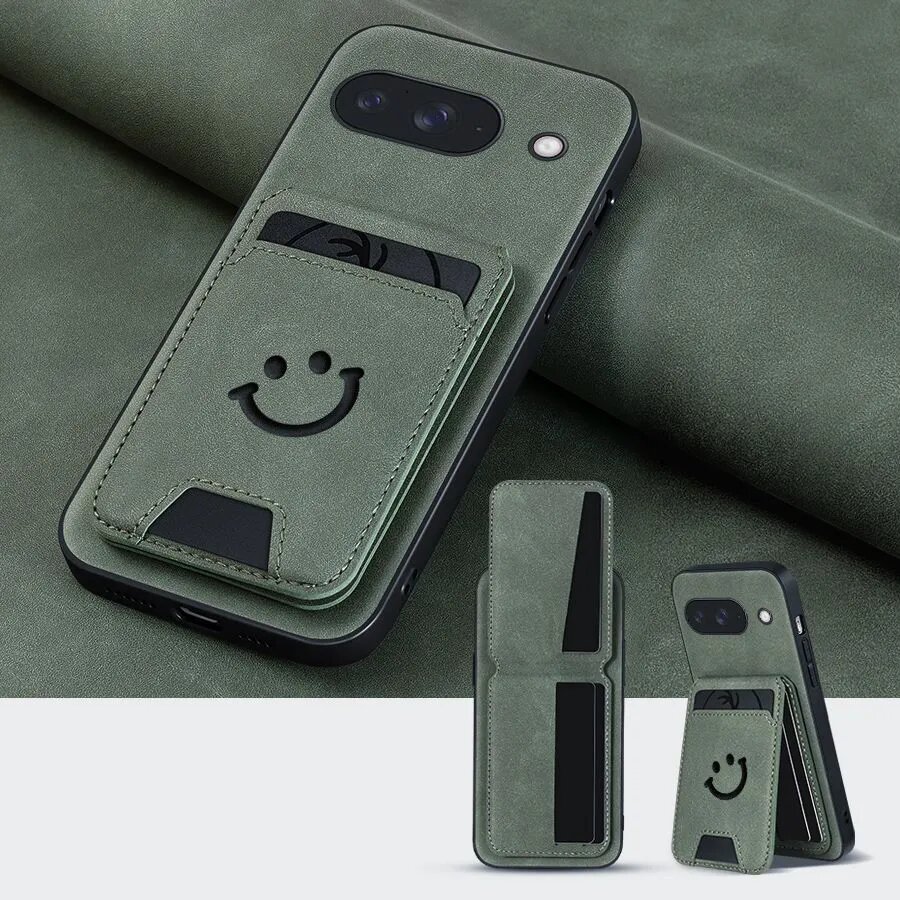 OLGE Кожаный Чехол Для Google Pixel 9A (Гугл Пиксель 9A) С Картхолдером , Противоударный , Нескользящий И Удобный