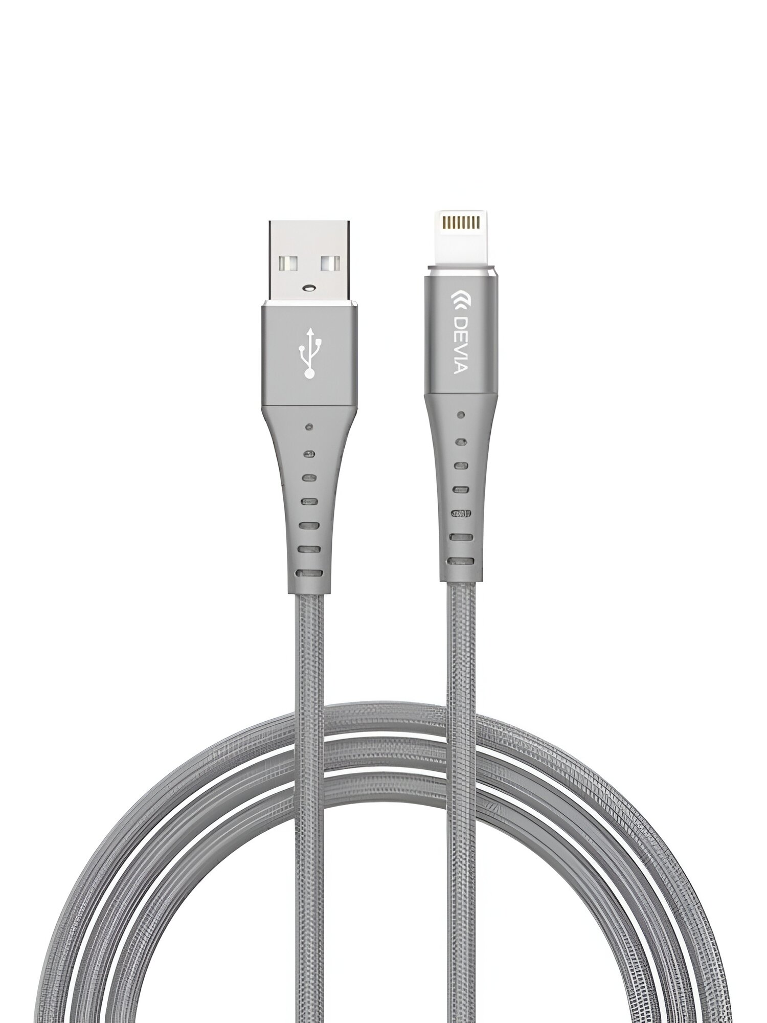Кабель Devia Braid Series USB to Lightning Cable 1m, серебристый