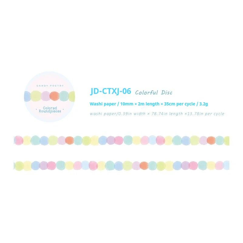 Цветная лента васи для творчества 10мм*200см JD-CTXJ-06