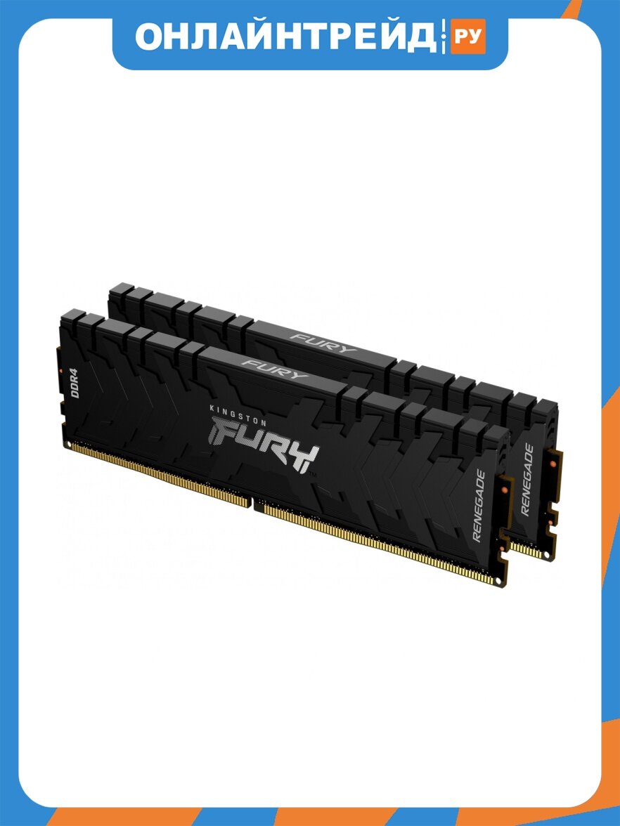 Оперативная память Kingston DDR4 16Gb (2x8gb) 4800MHz pc-38400 FURY Renegade Black XMP CL19 1.5V (KF448C19RB2K2/16)