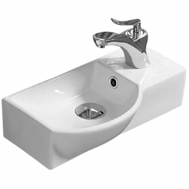 Раковина CeramaLux 41 7947AL Белая, санфаянс, подвесная, с переливом