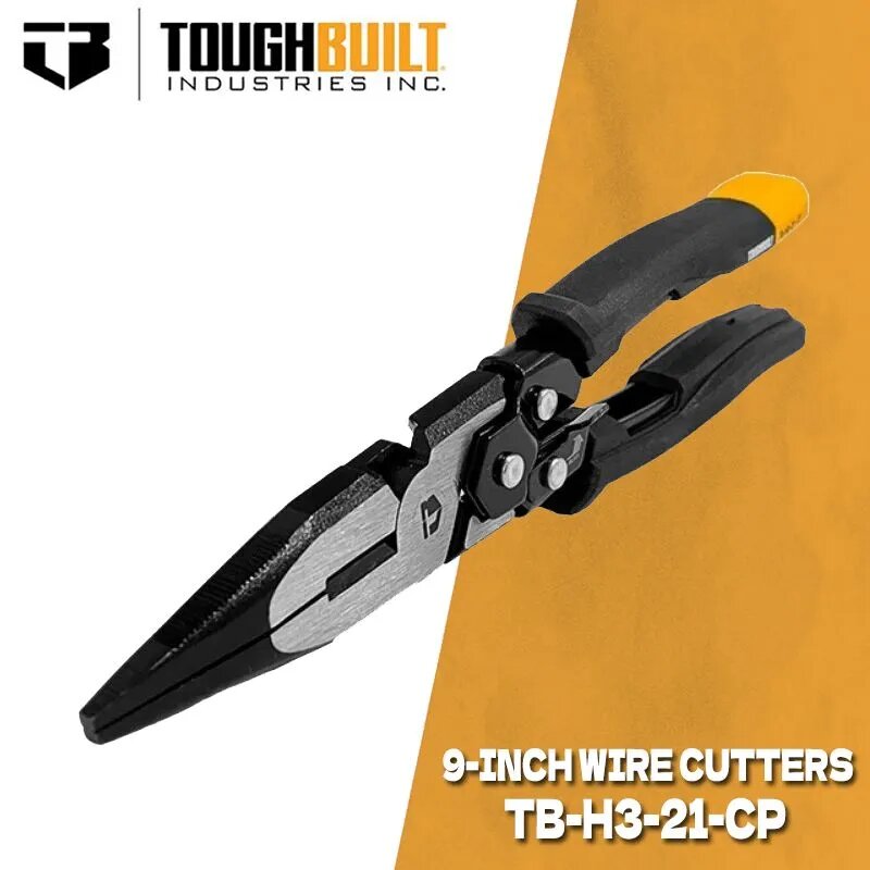 Клещи длинноносые TOUGHBUILT TB-H3-21-CP, 9 дюймов, с возвратной пружиной, хромованадиевая сталь