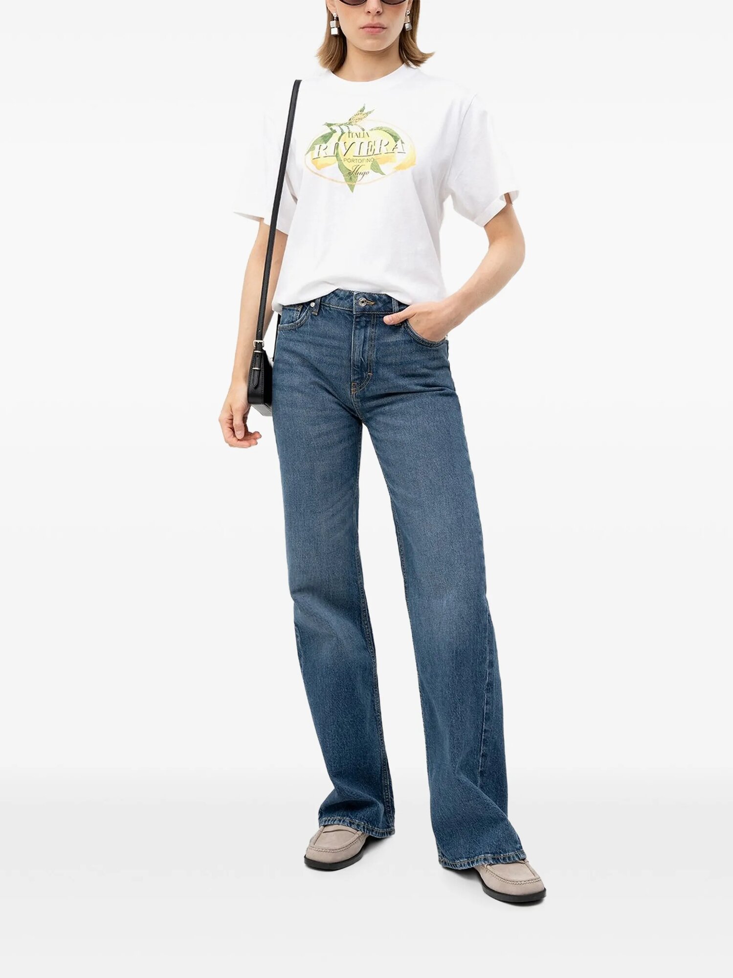 Джинсы HUGO Logo-patch straight-leg jeans, размер 40 — фото 1