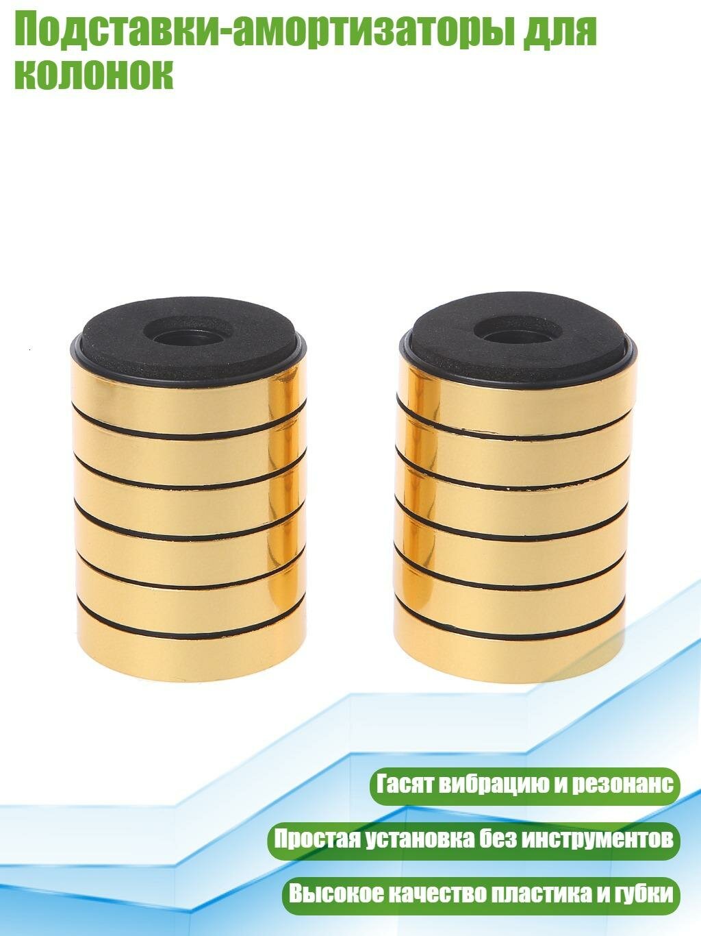 Подставки-амортизаторы для колонок, Золотой - 40.5mmx13.5mm