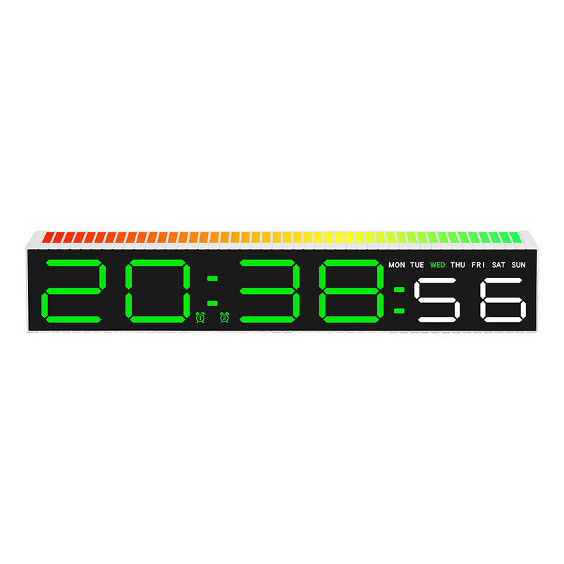Sleek digital led table clock with alarm and multicolor light for bedroom or office styleg