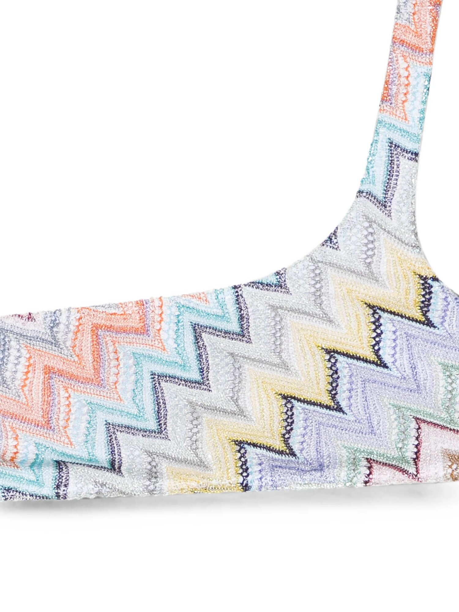 Купальник Missoni Zigzag one-shoulder bikini, размер 44, бежевый/белый — фото 1