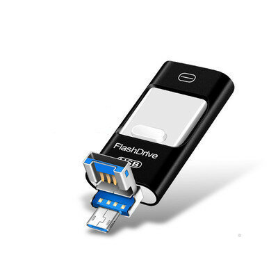 Многофункциональный USB-накопитель для iPhone, Android, ПК с поддержкой OTG - Черный 256GB, высокоскоростное хранение