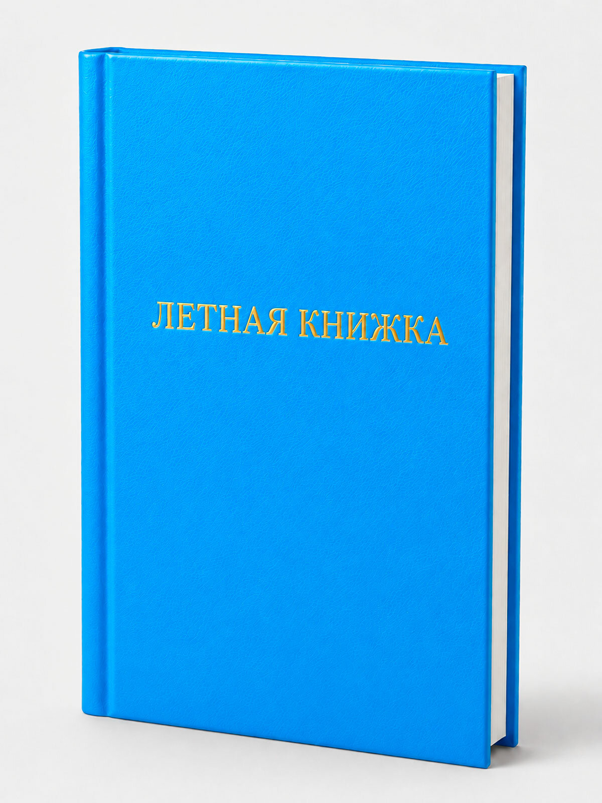 Летная книжка бортового специалиста, голубой бумвинил, вертикальная
