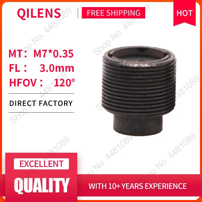 QILENS M7 крепление FL 3,0 мм Объектив Pinhole с диафрагмой F1.6 Mini CCTV HD 2,0 мегапикселя для камер видеонаблюдения