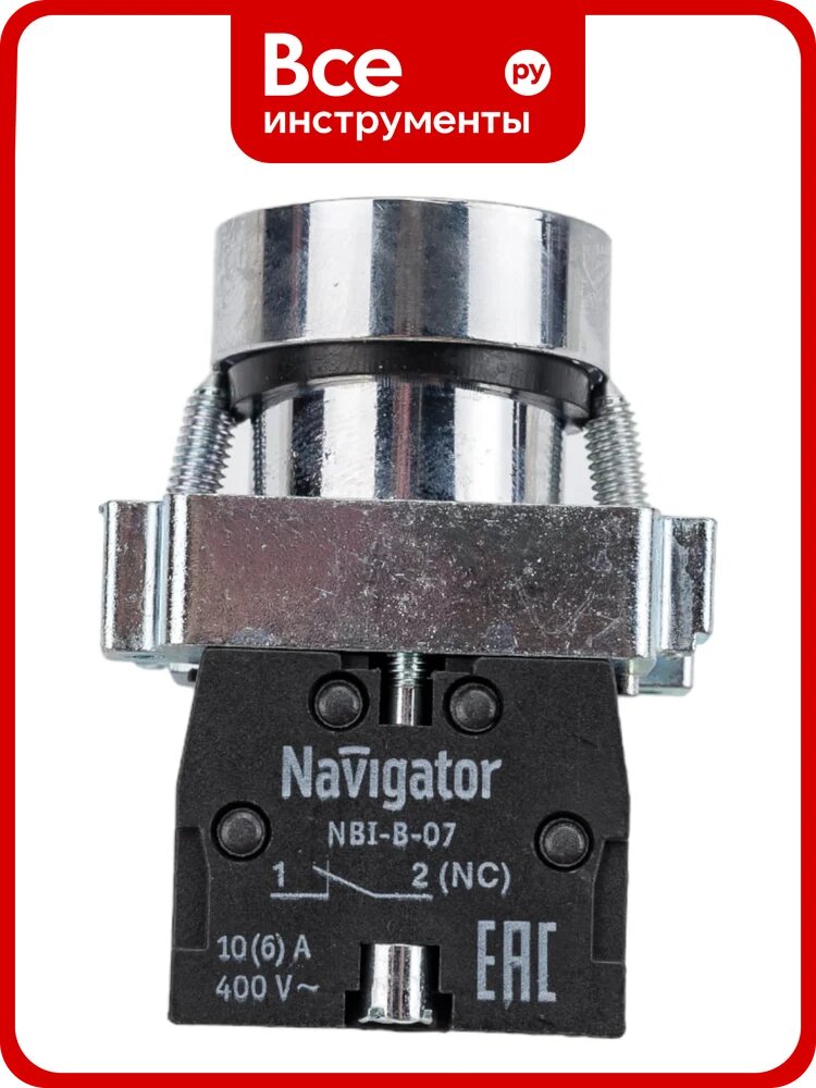 Кнопка Navigator NBI-B-08-R красная, d22мм, NC 82819