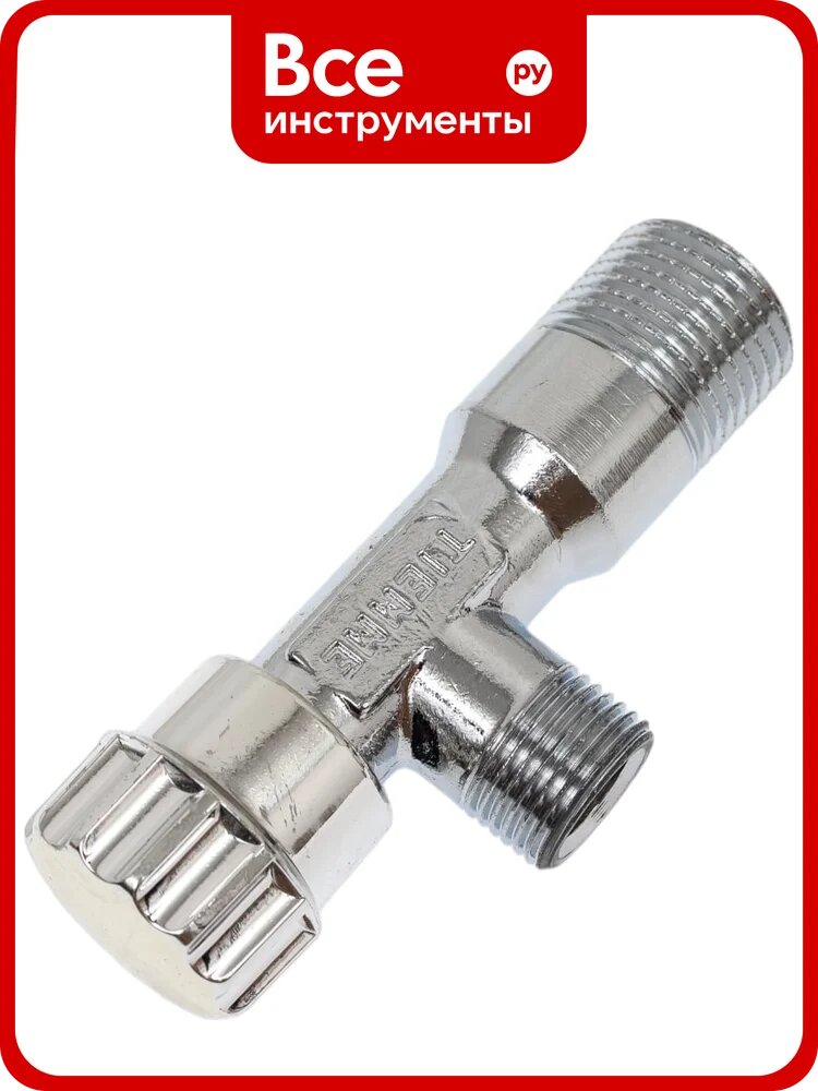 Угловой вентильный кран Tiemme с розеткой, 1/2"х3/8", хром 2950013