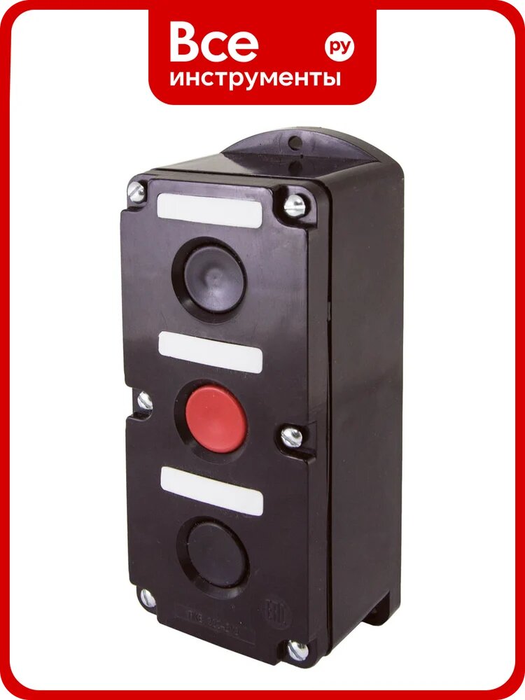 Контактный пост TDM ELECTRIC ПКЕ 222-3 IP54 SQ0742-0009 силовой, черный пластик, для постоянного и переменного тока