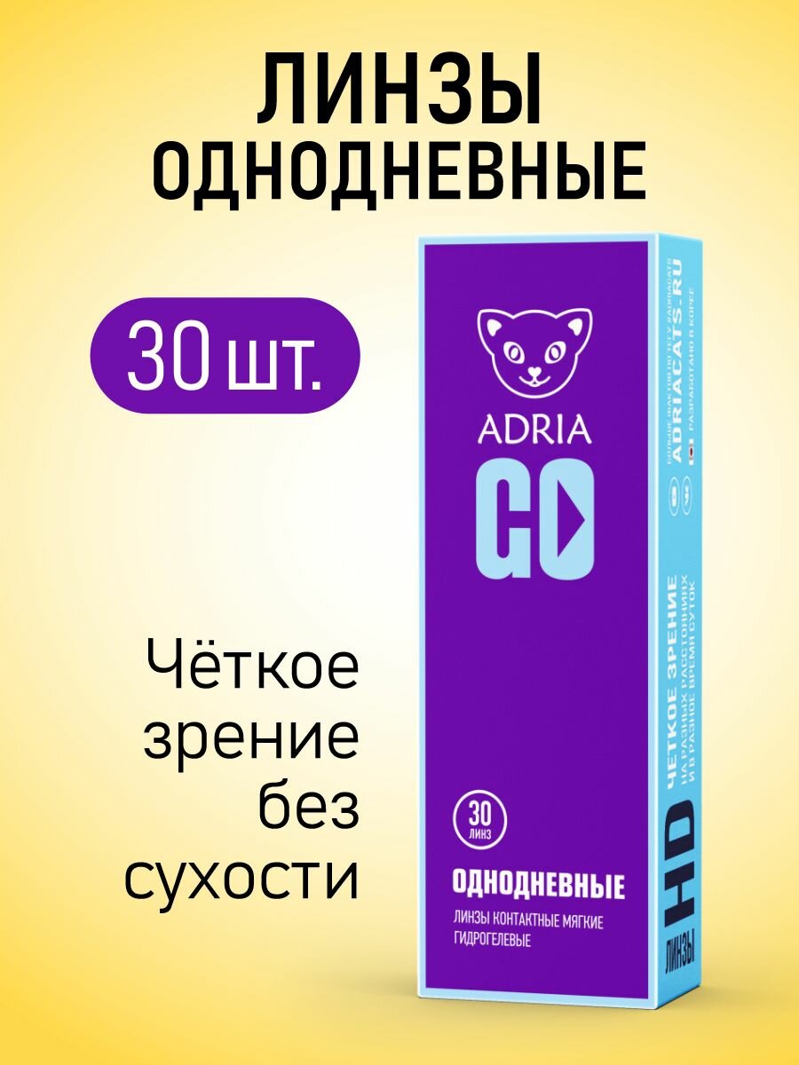 Линзы однодневные ADRIA GO -2.00 30 шт диоптрии -2.00 30 штук