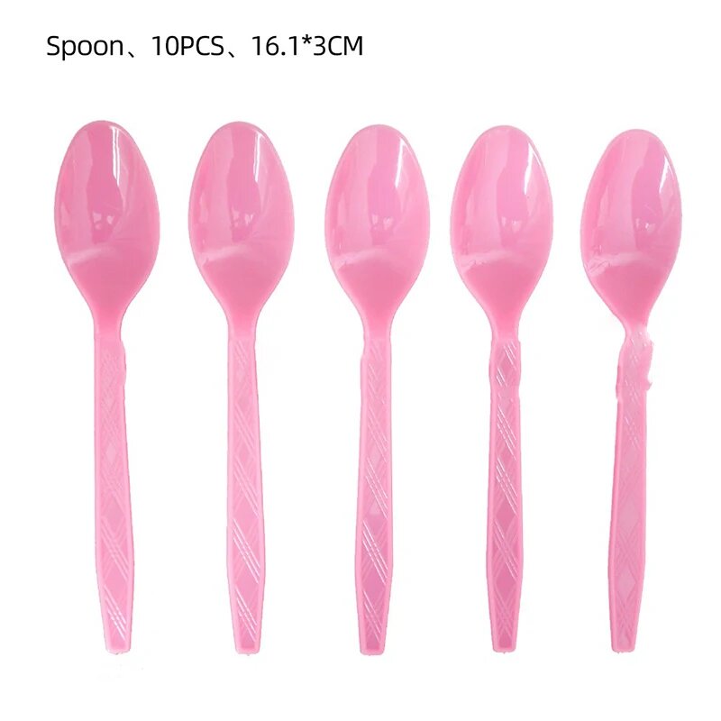 Розовая одноразовая посуда для вечеринки "Западная пастушка", 10 шт. 10pcs spoons