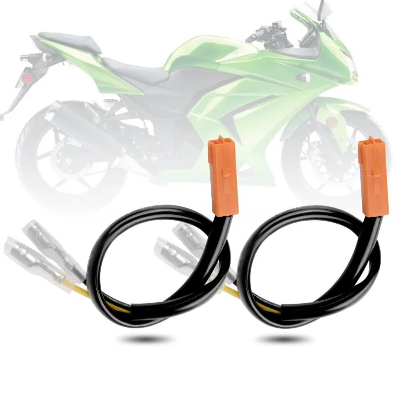 Кабель-адаптер указателя поворота мотоцикла, 2-контактный для KAWASAKI Z125 Z250 Z300 Z650 Z900 Ninja 250R 300 650R ZX-6R 10R, жгут проводов разъемов