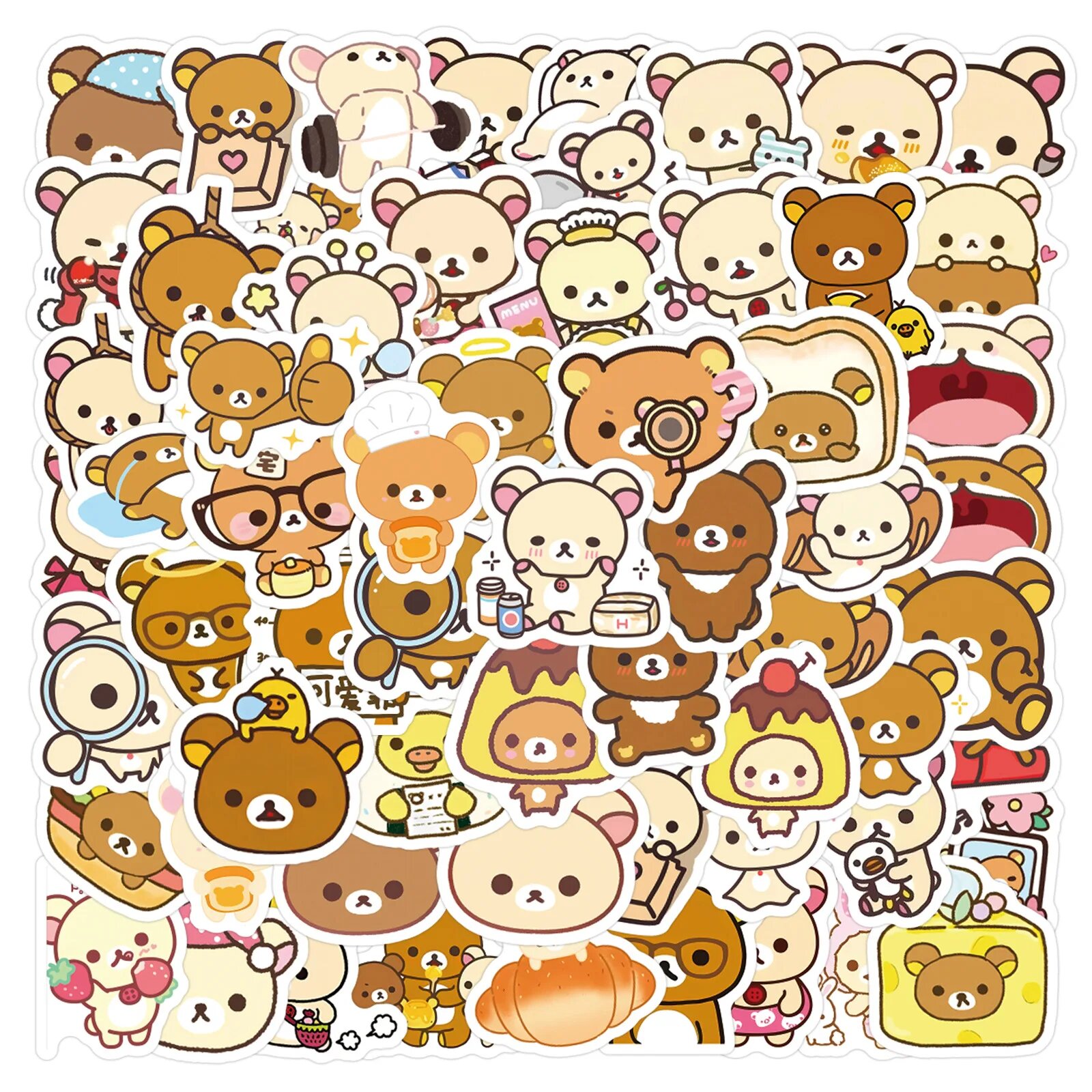 105 Шт. Виниловых Наклеек Rilakkuma Korilakkuma Bear DIY, Водонепроницаемые Стикеры Для Скрапбукинга, Телефонов, Ноутбуков
